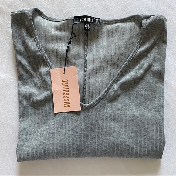 Missguided | Tops | New Misguided Grey V Neck Tee | Poshmark